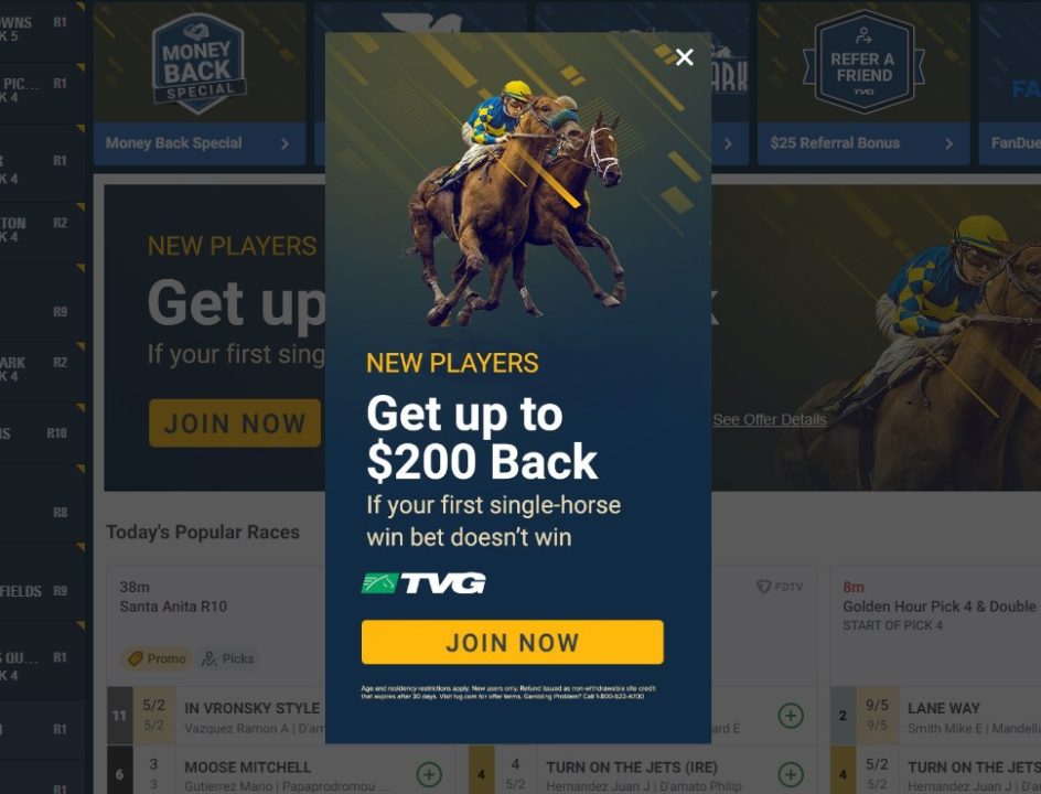 TVG Promo Code 2023 and $200 Bonus If 1st Bet Loses - Horse.Bet
